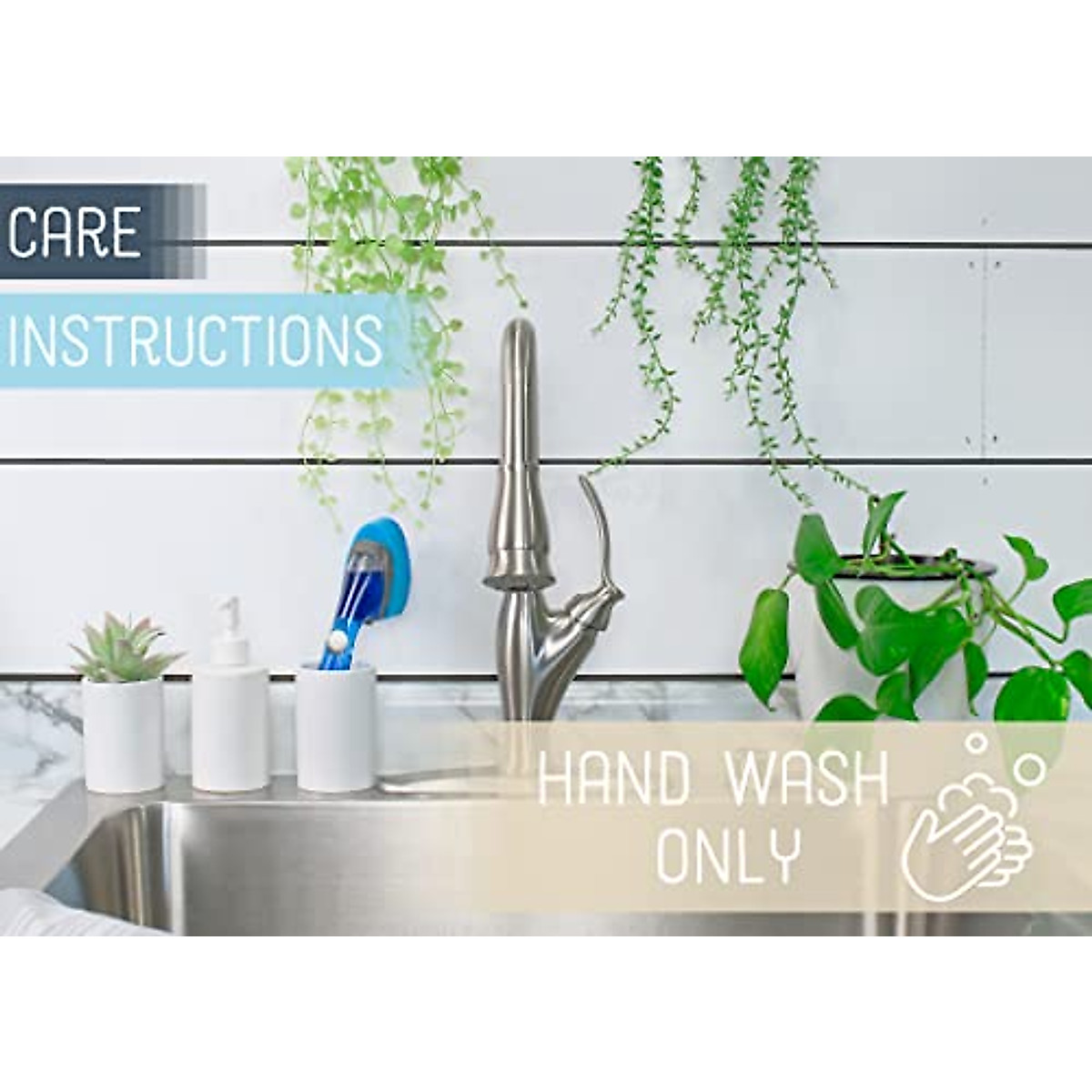 NAT & Jules Chic Rounded White 4.5 inch Matte Ceramic Bathroom Accessories Set of 4