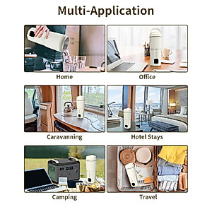 Travel Electric Kettle, 450ml/15.2oz & 316 Stainless Steel Mini Portable Coffee Tea Kettle with 6 Temperature Settings, 100V-240V Small Water Boiler, Auto Shut-off, Boil Dry Protection, BPA-Free