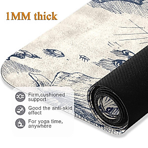 Nander Yoga Mat Non-slip Soft Breathe Elastic Stable Exercise Fitness Gym 1MM Thick Natural Rubber for Yoga Mats,Sand Sea Shells