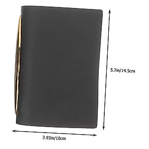 Ciieeo 5 Sets vintage diary hard cover notebooks diary sketchbook field notes sketchbook diary planner refillable diary notebook business card pocket binders Metal ring office Adhesive