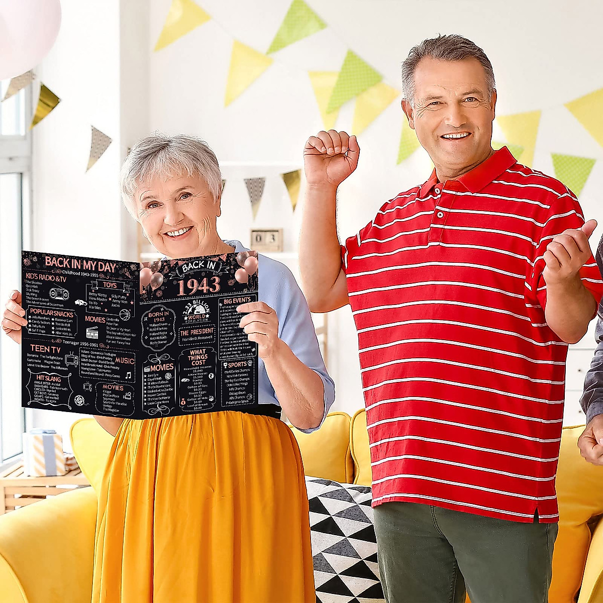 HOMANGA 40th Birthday Card for Women, 40th Birthday Gifts for Women, Jumbo 40th Bday Card For Wife Husband, Unique 40th Anniversary Card, Rose Gold 8x10 Inch