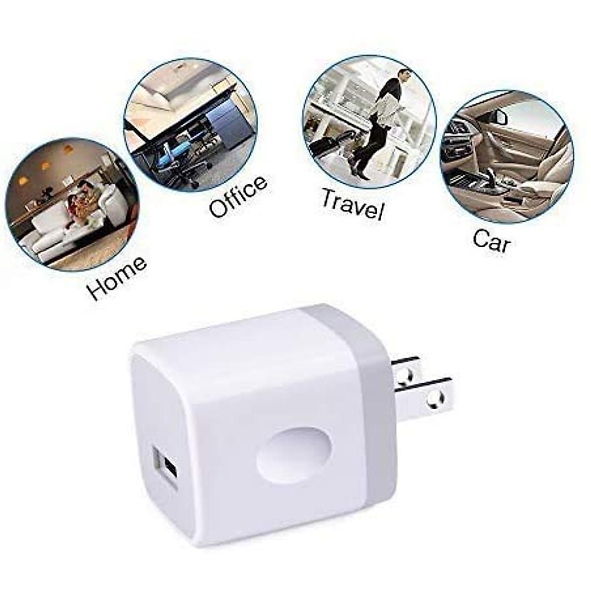 iPhone Wall Charger Adapter USB Charging, 5Pack Single Port USB Wall Plug in Phone Charger Cube Box Head Travel Power Blocks Brick Compatible iPhone SE/X/11 Pro Max, Samsung A20 S10 S9 S7 S6 HTC LG