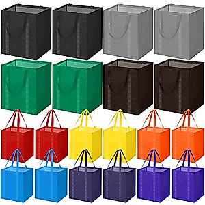 20 Pack Reusable Grocery Bags Shopping Tote Bags with Handles Heavy Duty Foldable, Washable (Multicolor)