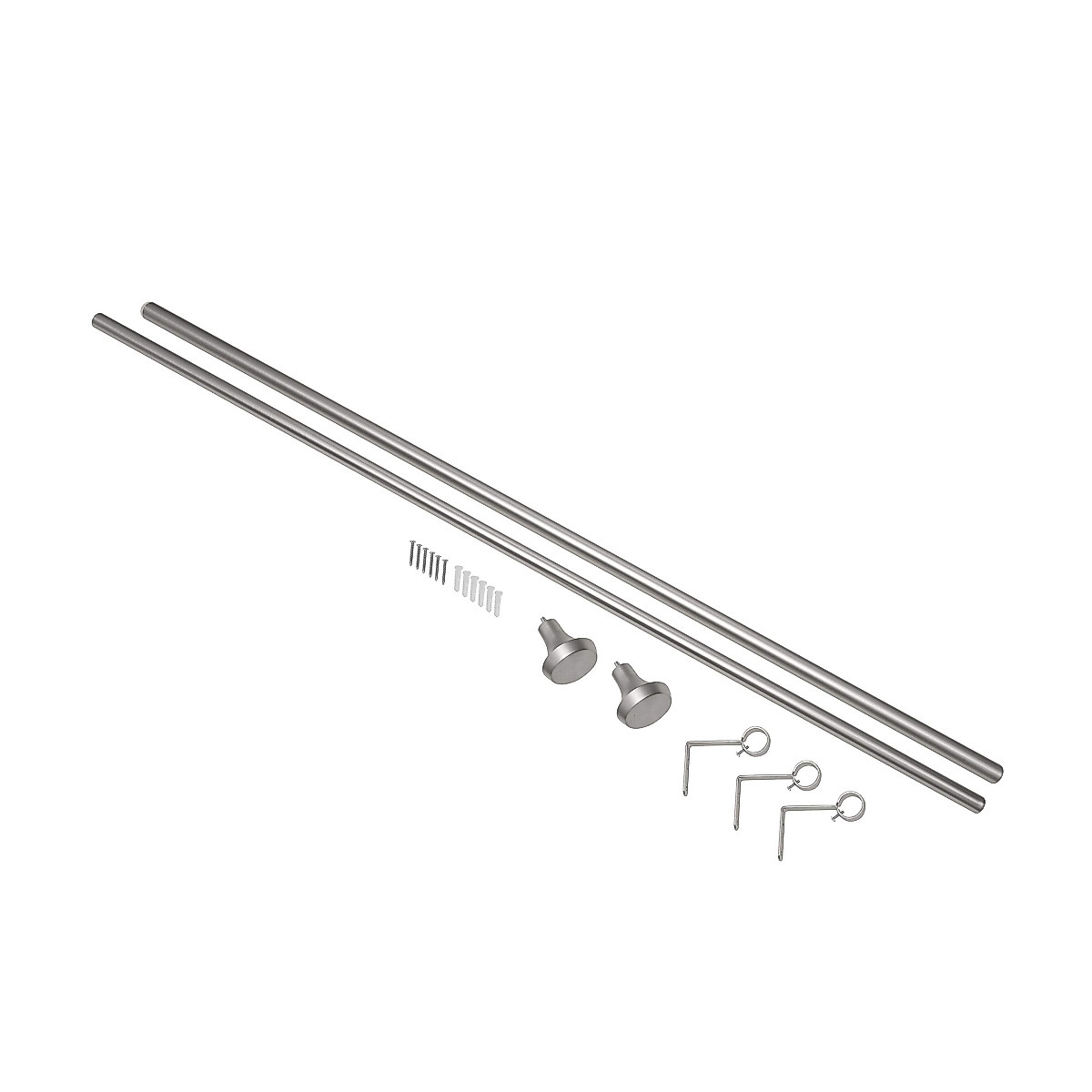 Umbra Ella 1-Inch Curtain Rod for Window – Nickel Drapery Metal Rod With Trumpet Finials - Perfect for Bedroom, Living Room - Extends From 36-72 Inches - Adds Modern Look