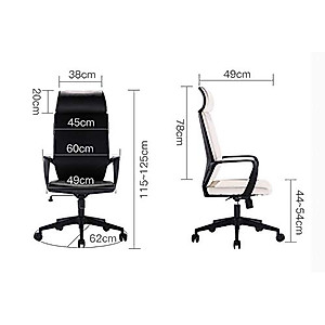 Family High Back Executive Office Chair Swivel Desk Chair Ergonomic Design Office Chair Swivel Chair Lifting Rotating Office Cushion Cushion (Color : White)