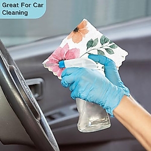 FRODOTGV Watercolor Floral Pattern Kitchen Towels and Dishcloths Sets Microfiber Washcloth Dish Towels Tea Towel Terry Cloth Dish Towels and Dish Cloths Cute Hand Towels for Kitchen