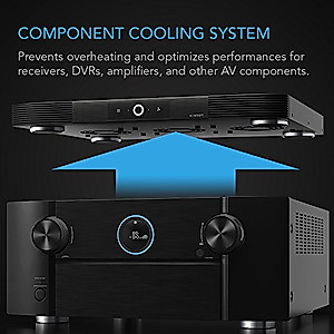 AC Infinity AIRCOM S10, Quiet Cooling Blower Fan System 17" Front-Exhaust for Receivers, Amps, DVR, AV Cabinet Components