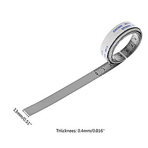 CHBC Self-Adhesive Measuring Tape with Adhesive Backing, Left To Right Reading, Right To Left, Middle to both sides, Stainless Steel, Miter Track Router Ruler (1M, Left to Right)