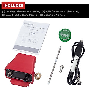 Deackimei Cordless Soldering Iron Station for Craftsman V20 Battery with Digital Display, Adjustable Temperature Knob, Lead-Free Solder, °C/ºF Conversion, Auto Sleep & Calibration Support (Tool Only)