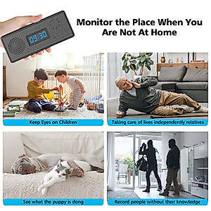 Hidden Camera Clock, 1080P WiFi Spy Camera Sits Concealed in Bluetooth Speaker, Nanny Cam Hidden Camera with Phone App Remote Viewing, Video Recording, Night Vision, Motion Detection (2.4G Only)