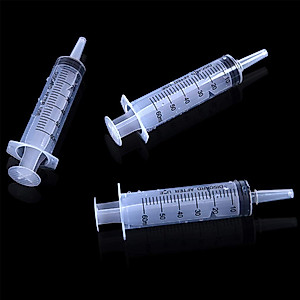 KEWAYO 3 Pack 60ml/cc Plastic Syringe Large Syringes Tools Catheter Tip individually sealed with Measurement for Scientific Labs, Measuring Liquids, Feeding Pets, Oil or Glue Applicator