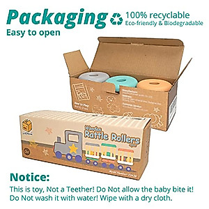 DUCKBOXX XX Wooden Rattles Toys Bundle (2 Pack) for Babies Ages 0m – 2yrs