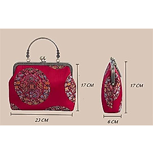 ZLXDP Women's Handbag Chinese Handbag Women's Retro Handbag Shoulder Tote Women's Purse