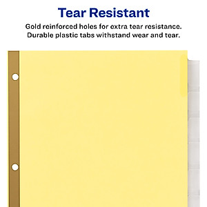 Avery 8-Tab Binder Dividers, Insertable Clear Big Tabs, 1 Set (11112)