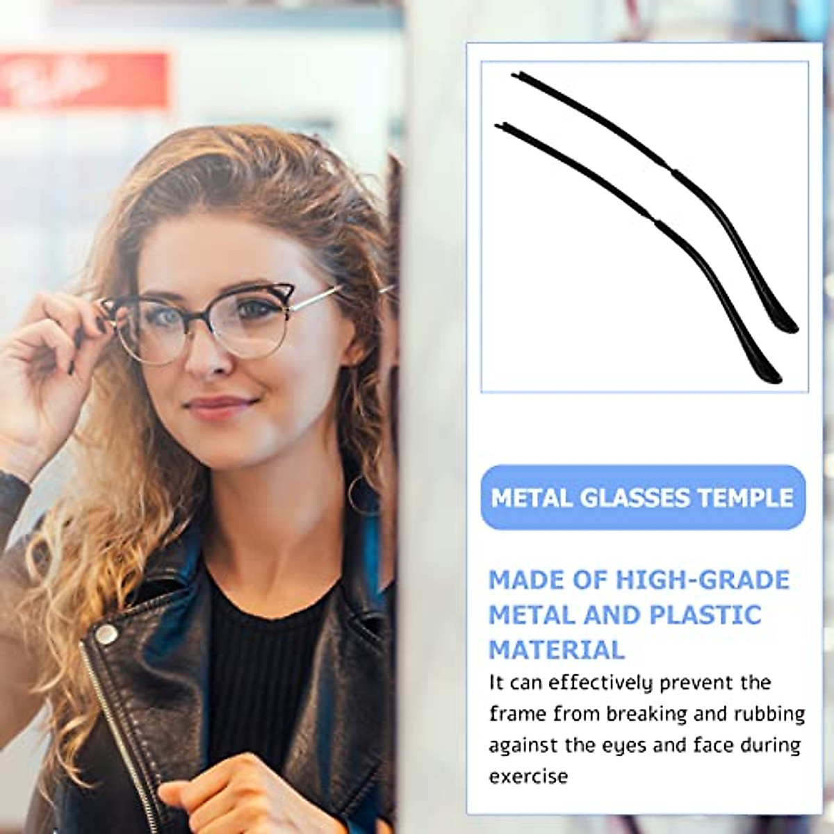 Eyeglass repair kit Glasses Replacement Temple Glasses Frame Hinged Arms Metal Eyeglasses Arms Legs