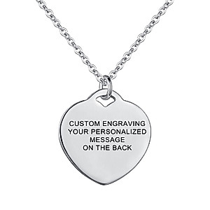 LinnaLove Pearl/Shell Stainless Steel Heart Medical Alert Necklace for Women Free Engraving-24 in Chain