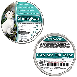 Natural Flea and Tick Collar for Small Dogs - Safe Prevention and Control of Pests on Puppies - Waterproof and Long-Lasting - Includes Free Comb and Tick Tweezer - 2-Pack, 13.8 Inches