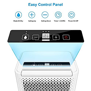 WANSID 2000 Sq.Ft Dehumidifiers with Auto Drain or Manual Drainage,Intelligent Humidity Control, Water Full Auto Shut Off Function for Home,Basements,Bedroom,Bathroom