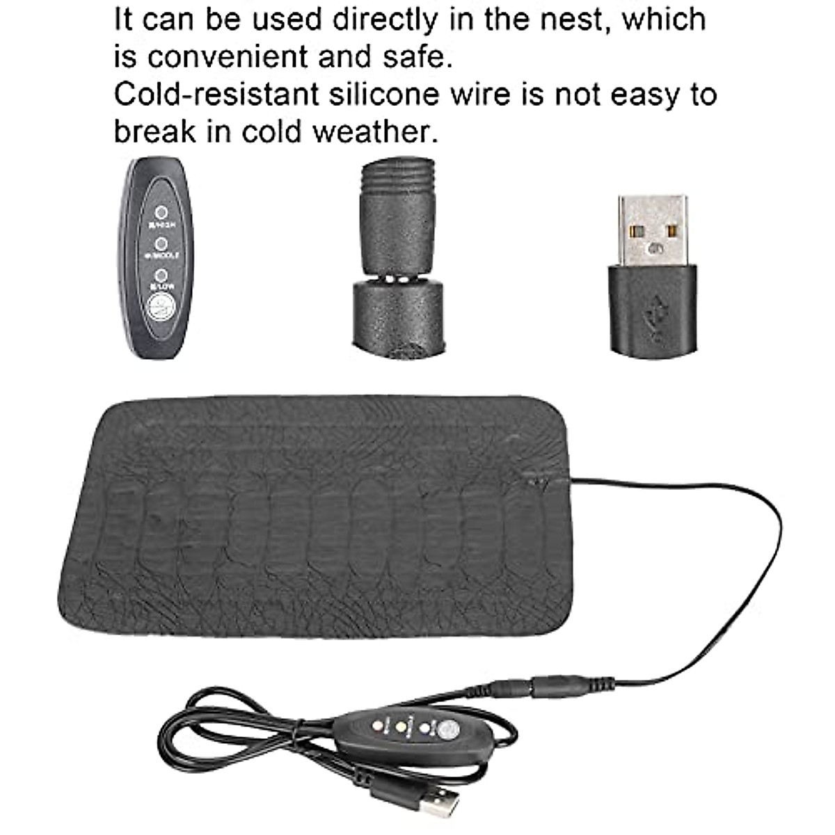 GLOGLOW Reptile Heating Pad, 7.5W/8.5W Reptile Heating Pad Tank Warmer USB Reptile Anti‑Scratch Heating Pad Waterproof Heat Mat for Reptiles Tortoise Lizard(L) Heat Mats
