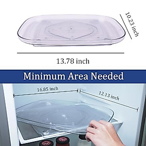 UPOGA Lazy Susan Organizer for Refrigerator 15.9''x11.8'' Rectangular Turntable Organizers and Storage, Easy Get Items from Inner Fridge and Cabinet