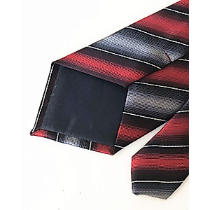 Men's Deep Red Grey Black Party Ties Elegant Formal Prom Ball Neckties for Youth
