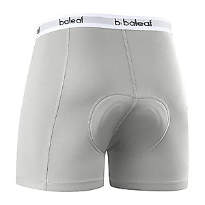 BALEAF Men's Cycling Underwear 4D Padded Bike Shorts Padding Road Biking Bicycle MTB Liner Shorts Spin Underpants, Grey L