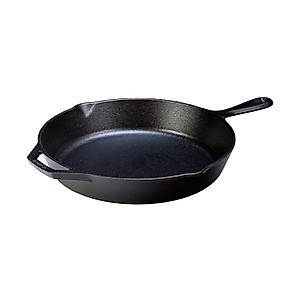 Lodge Seasoned Cast Iron Skillet with Hot Handle Holder - 10.25 inches Cast Iron Frying Pan with Silicone Hot Handle Holder (BLACK).