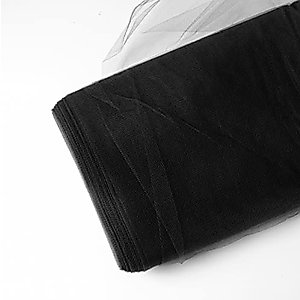 Aberything Fabric Tulle 54" x 40 Yards DIY Craft Tulle Wedding Decoration(40 Yards, Black)