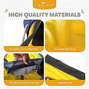 Nany Jeans Toy Storage Organizer and Play Mat for Kids - Collapsible XXL Toy Bag Storage Container for Building Bricks & Blocks - Toy Chest & Organizers with Drawstring Mat for Boys and Girls (Blue)