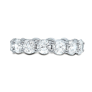 Heartbeat Sterling Silver Simulated Diamond 5mm Round Eternity Band Ring (12)