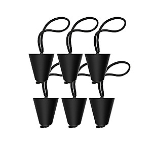 Hikeen 6 Pieces Kayak Plugs Scupper Plugs Kayak Drain Plugs with Lanyard Kayak Plugs for Sit on Top