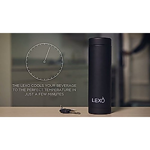 LEXO Temperature Regulating Smart Travel Mug - Flip Top Lid (Black, 16. oz.)