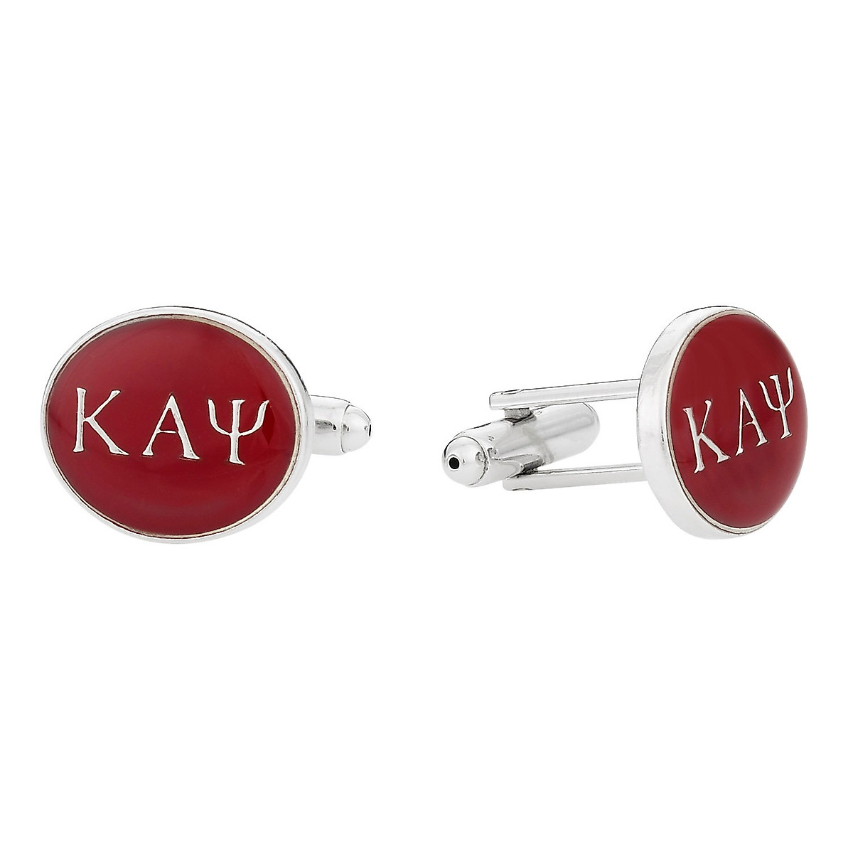 Cuff-Daddy Kappa Alpha Psi Fraternity Cuff Links with Hard-Sided Presentation Gift Box Paraphernalia - Crimson Red & Silver Storage Travel Special Occasions Cufflinks for Men