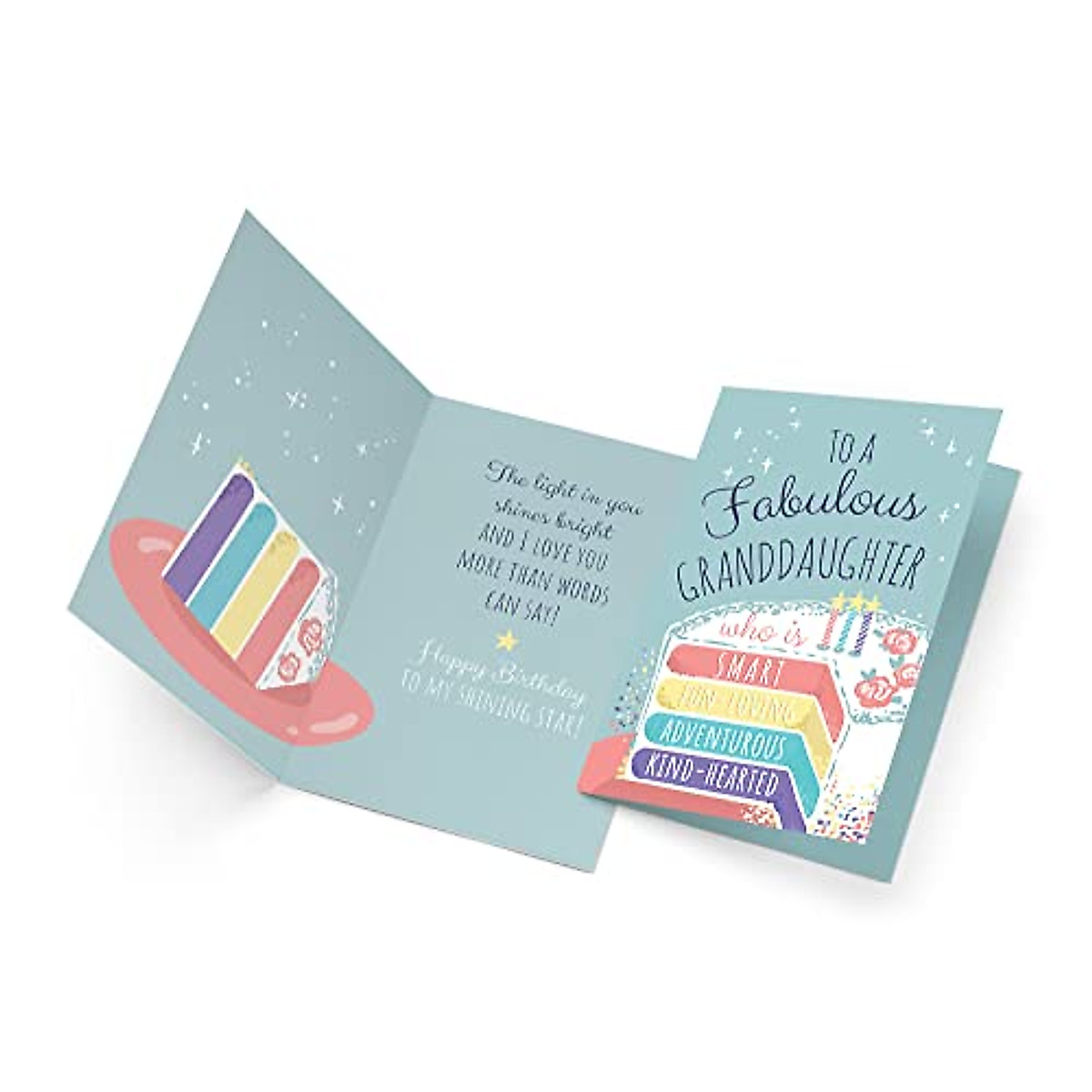 Birthday Card For Granddaughter | Made in America | Eco-Friendly | Thick Card Stock with Premium Envelope 5in x 7.75in | Packaged in Protective Mailer | Prime Greetings