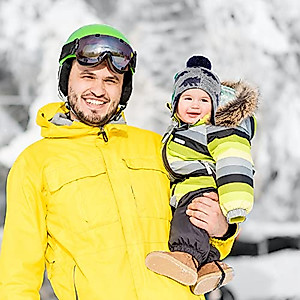 Syhood Toddlers Snow Gloves and Hats Knit Beanie Ski Earflap Hat and Gloves Baby Dinosaur Cap for Boy Girl (Black, 3-8 Years Old)