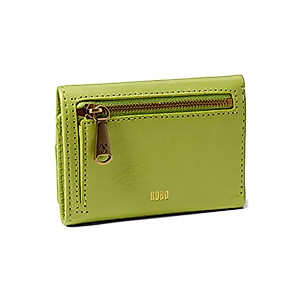 HOBO Jill Mini Wallet for Women - Leather Construction with Snap Closure, Polyester Lining, Classy and Elegant Look Celery One Size One Size