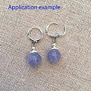 Adabele 100pcs Hypoallergenic Round Huggies Earring Hooks Leverback Earwire 14mm Long Sterling Silver Plated Brass Connector CF262-1