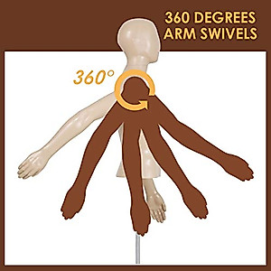 Male Mannequin Torso Dress Form Sewing Manikin 42-59 Inch Height Adjustable Dress Model Mannequin Display Head Dress Mannequin Clothing Form Metal Base Stand