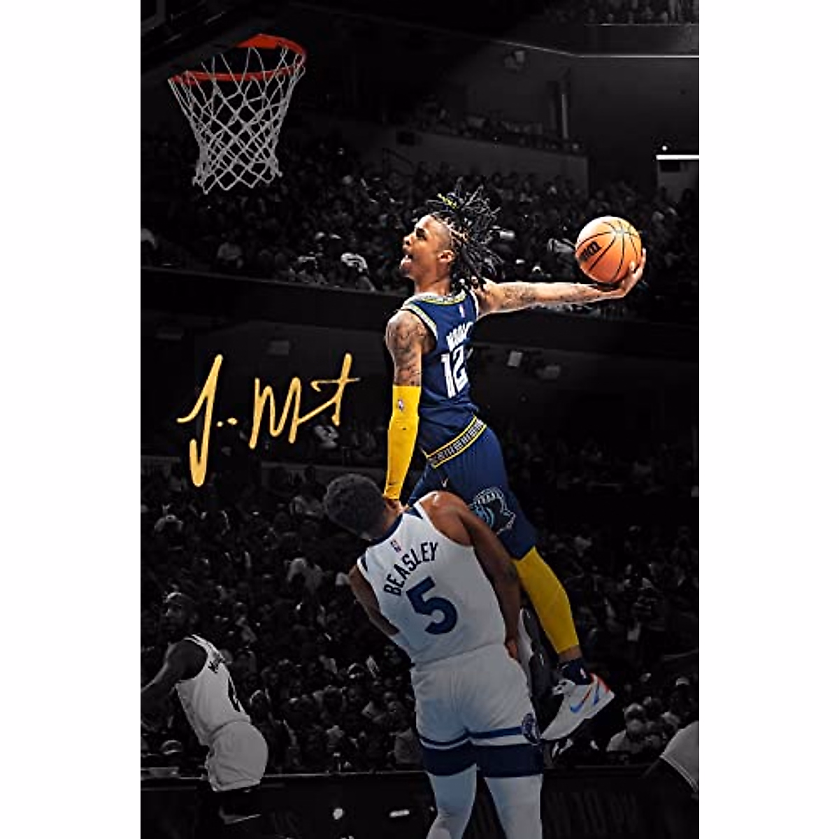 BNZWAA Ja Morant Canvas posters for room aesthetic unframed 12x18 Inch Basketball Decor Bedroom Canvas Wall Poster Signature Motivational Poster