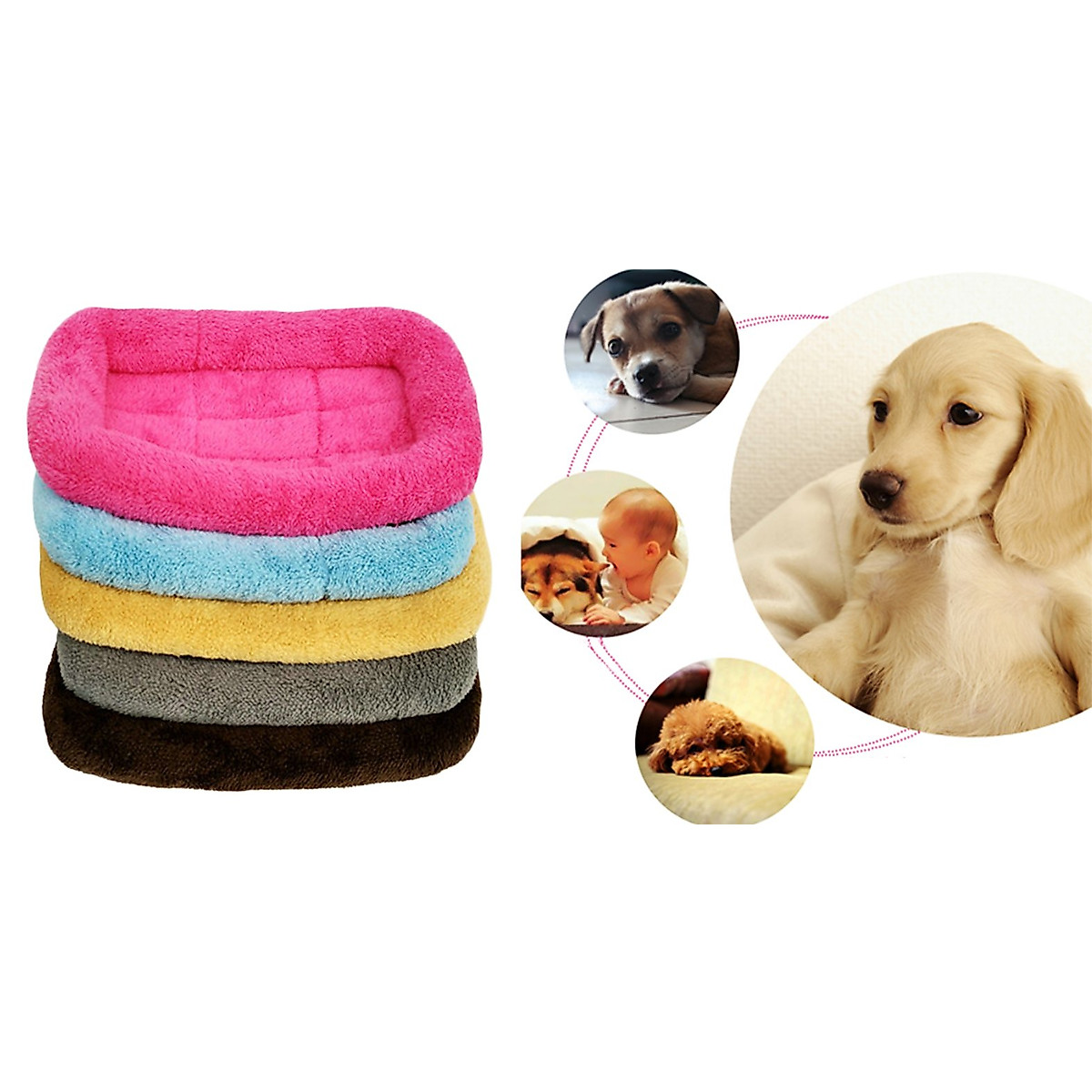 XIAOYU Winter Warm Comfortable Pet Dog Cat Sleeping Bed Mat for Pet House/Kennels/Cage/Crate Bed, Yellow, M