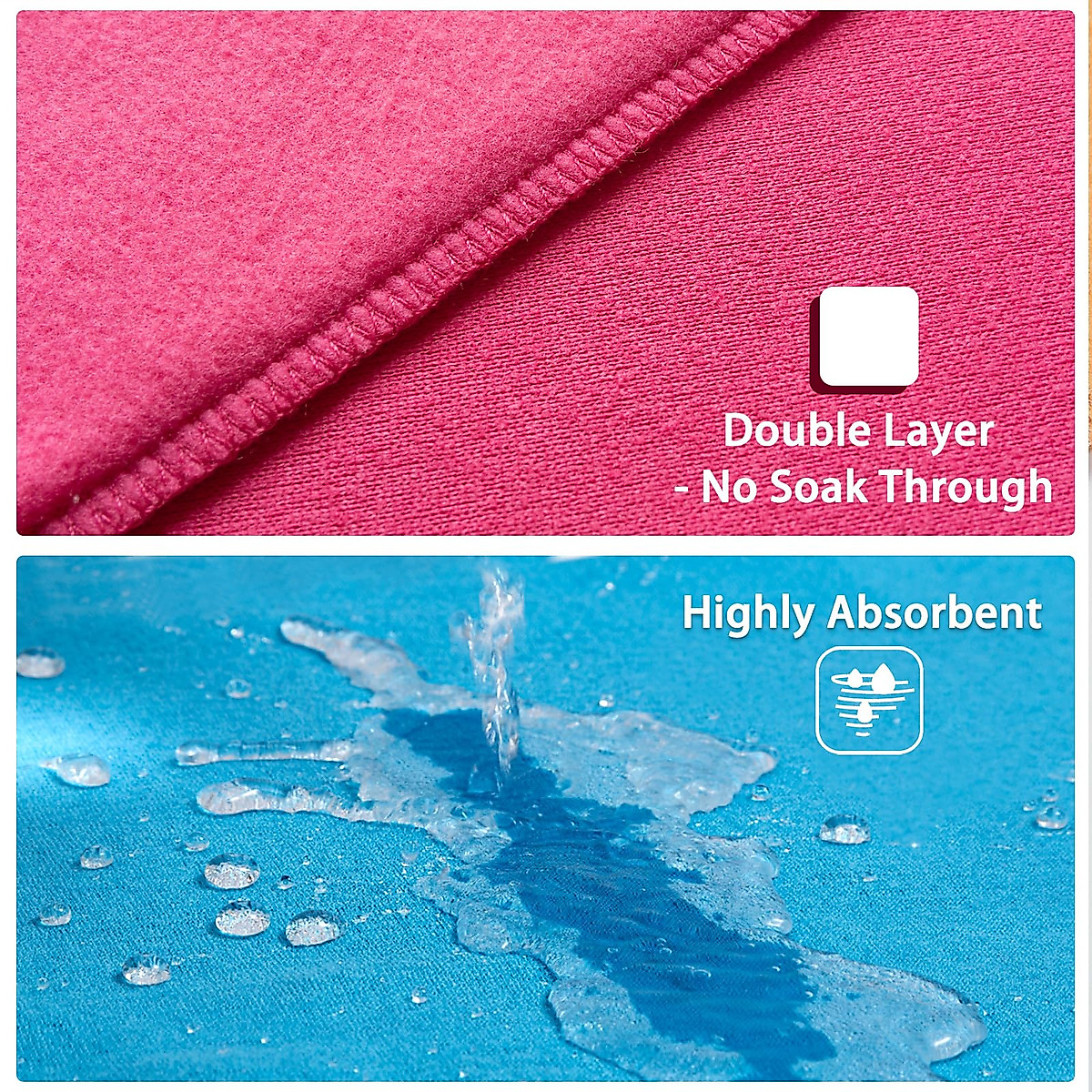 Adult Drool Bib for Special Needs, 3 Pk Soft Absorbent Large Bandana Bibs Set for Kids 4+, Men Women, Teens & Adults, Special need bibs for Teens, Washable adult drool bibs 3 Blues Combo