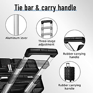 Joyway Luggage Sets 2 Piece Suitcase Set with Spinner Wheels, Large Hard Shell Luggage with TSA Lock (BLACK,20/28IN,8PCS)