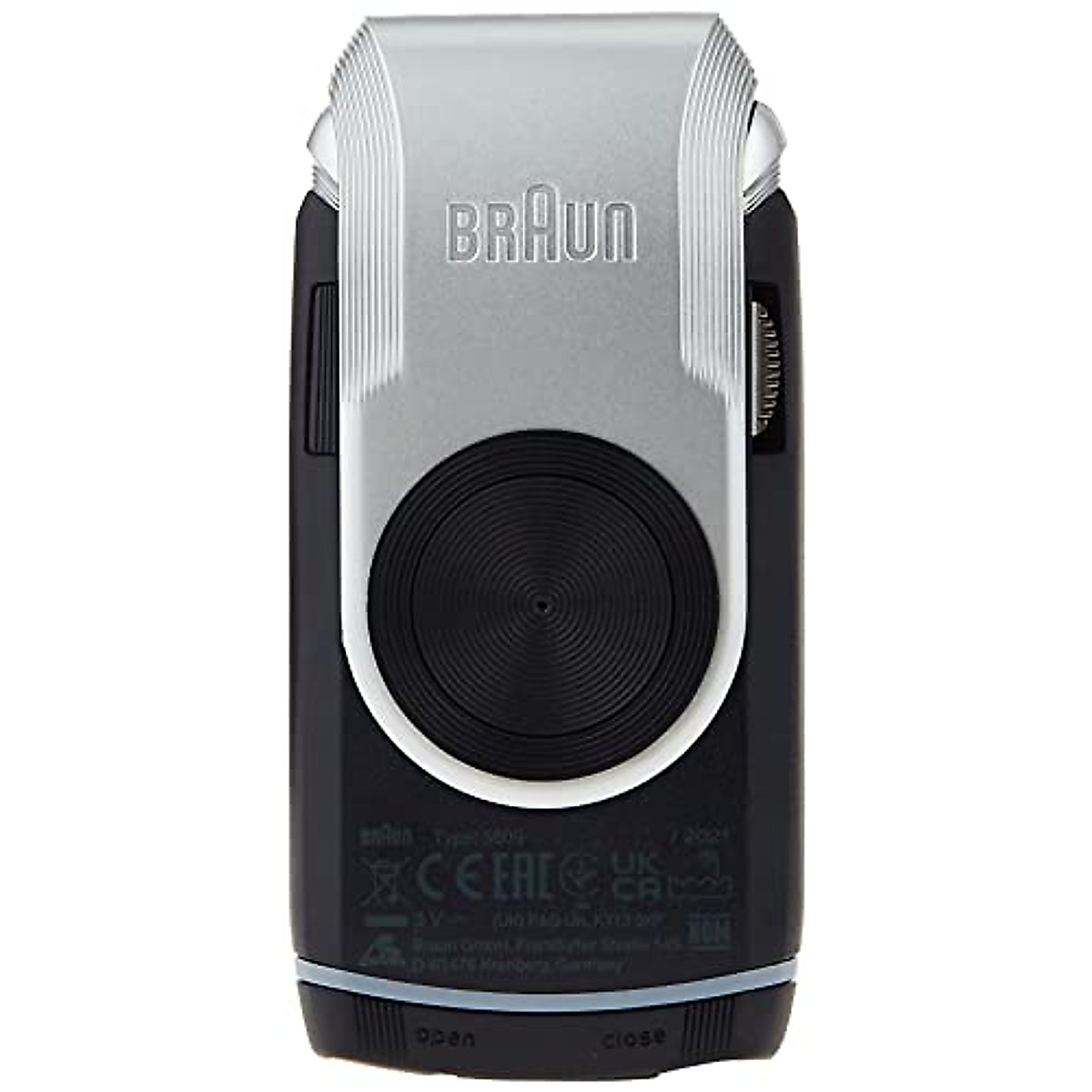 Braun MobileShave M-90 Travel Shaver Silver (Precision Trimmer, Smart Foil, Wide Floating Foil, Washable)