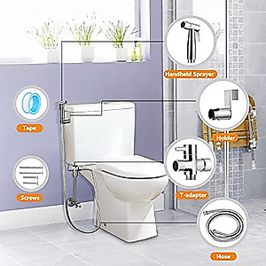 HAKKALA Stainless Steel Handheld Bidet Sprayer for Toilet, Wall Mount, Polished