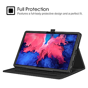 Fintie Case for Lenovo Tab P11 Plus Case 2021, Multi-Angle Viewing Folio Cover with Pocket, Auto Wake/Sleep, Black