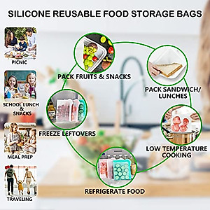 MAISON HUIS Silicone Sandwich Storage Bag, Extra Thick Reusable Silicone Sandwich Washable Bag, BPA Free Kitchen Storage Bag for Food, Leakproof(1PC,White)