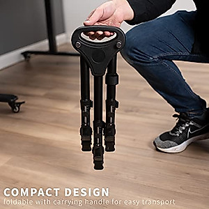 VIVO Universal Heavy Duty Mobile Tripod Trolley Designed for DSLR Cameras, Videos, Studio Lights, Adjustable Professional Tripod Dolly with Wheels, Black, CART-CAM1
