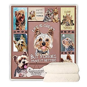 ChriHome Yorkies Make Life Better Throw Blanket Soft Plush Comfy Warm Bedding Blanket for Sofa Couch Travel Office Quilt Home Decor Blankets All Season Use (Yorkies Make Life Better, 60'' x 50'')