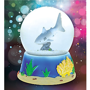 Puzzled Great White Shark Snow Globe - Elegant Sparkly Water Globe with Sparkling Glitter Inside The Animal Snow Globe Figure, Collectible Shark Decor Snow Globe Figurines for Birthdays, Christmas