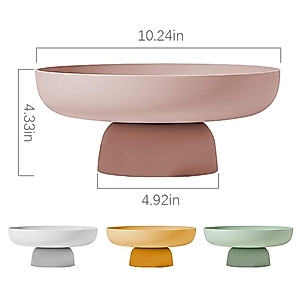 Pearlead Self Draining Fruit Bowl with Detachable Base Fruit and Vegetables Drain Basket Snacks Serving Tray Candy Display Container for Home, Office, Hotel Decoration (Pink)